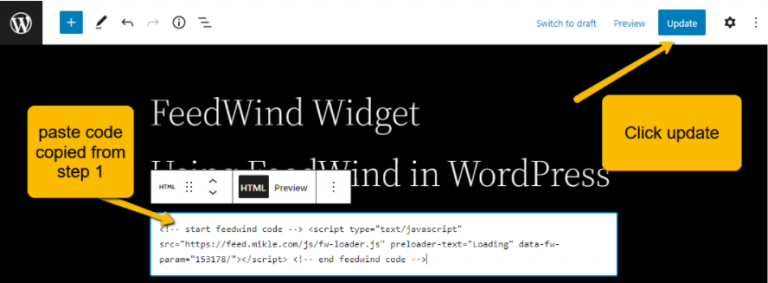 Add Feedwind widget to WordPress website - FeedWind Support