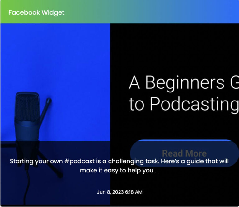 Example of Facebook Widget Using Large Image Style | FeedWind
