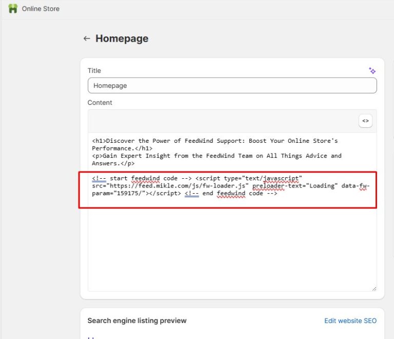 Add a Custom Shopify HTML Widget to Your Website - FeedWind Support